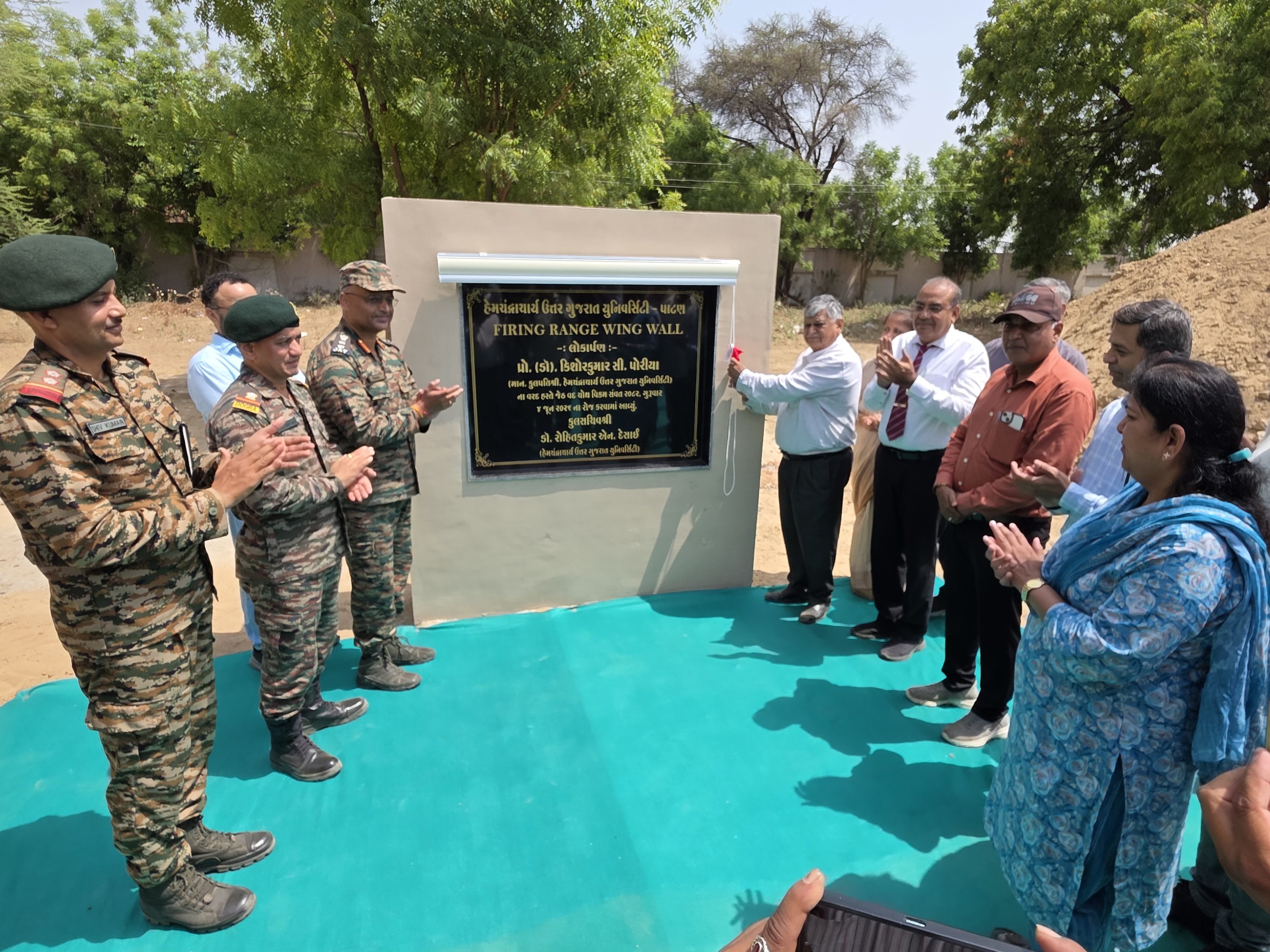 Vice Chancellor Inaugurates Water Tank, Gujarati Bhavan, NCC Firing Range