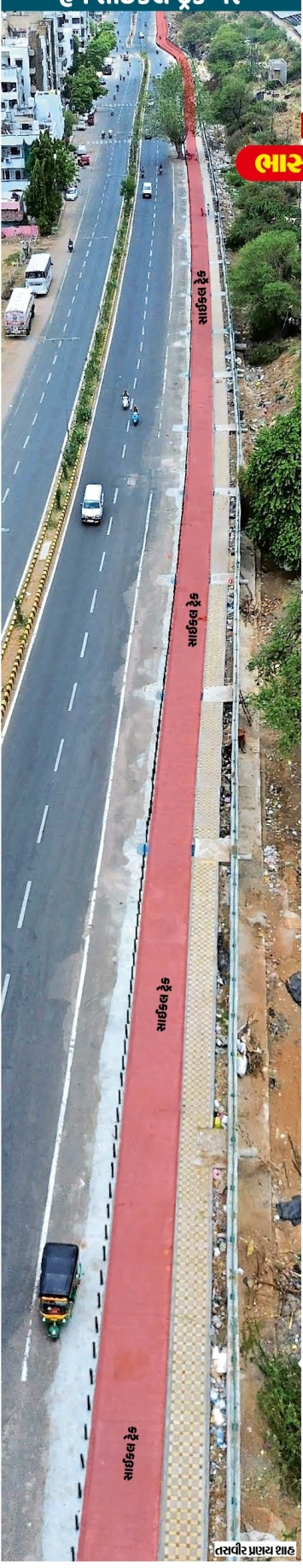 2 km cycle track ready on Chhani-Sama Canal Road, three thousand ...