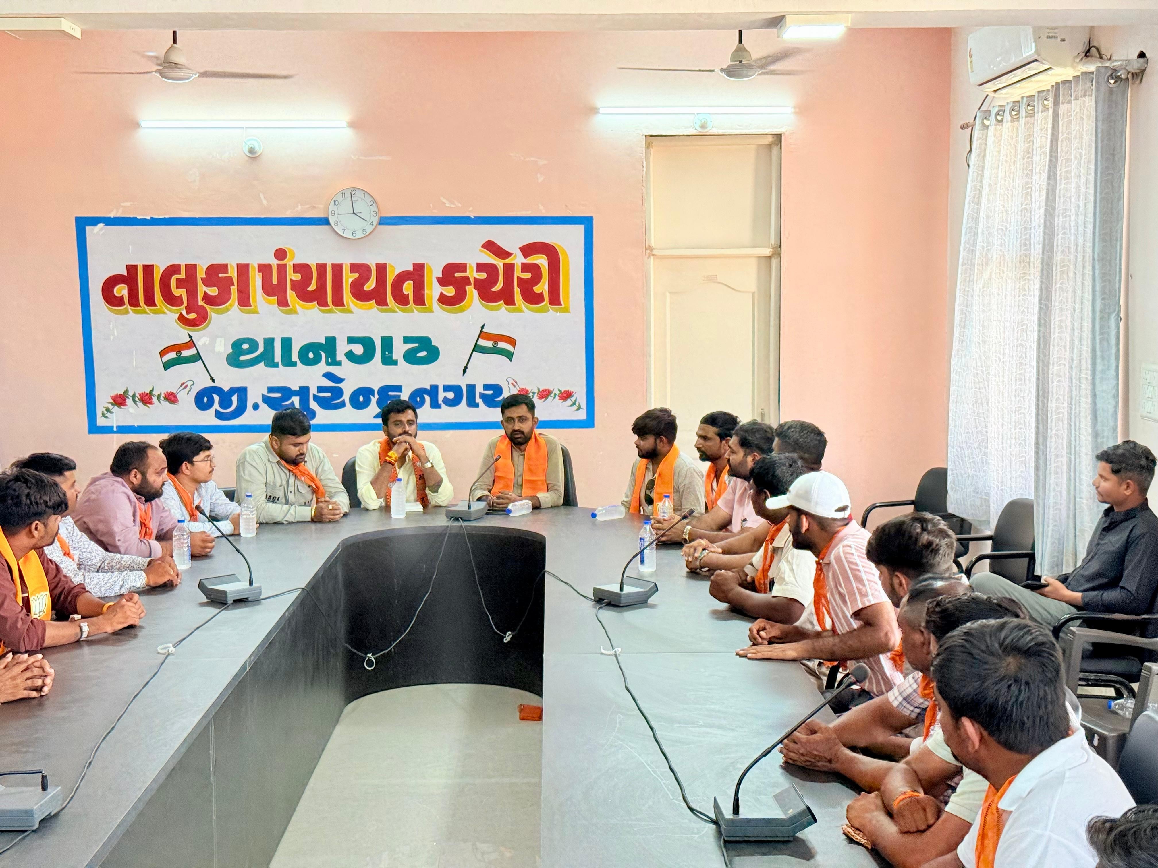 Thangadh Youth Morcha Meeting; Sitaram Gaushala Cleanliness Drive