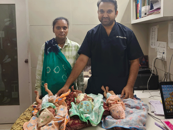 Patan Janata Hospital Doctor Team Successful Cesarean Triplets