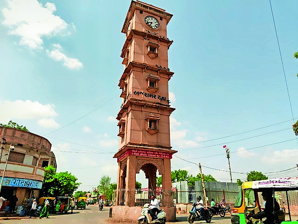 The hands of the tower clock in the city have stopped, there is no ...